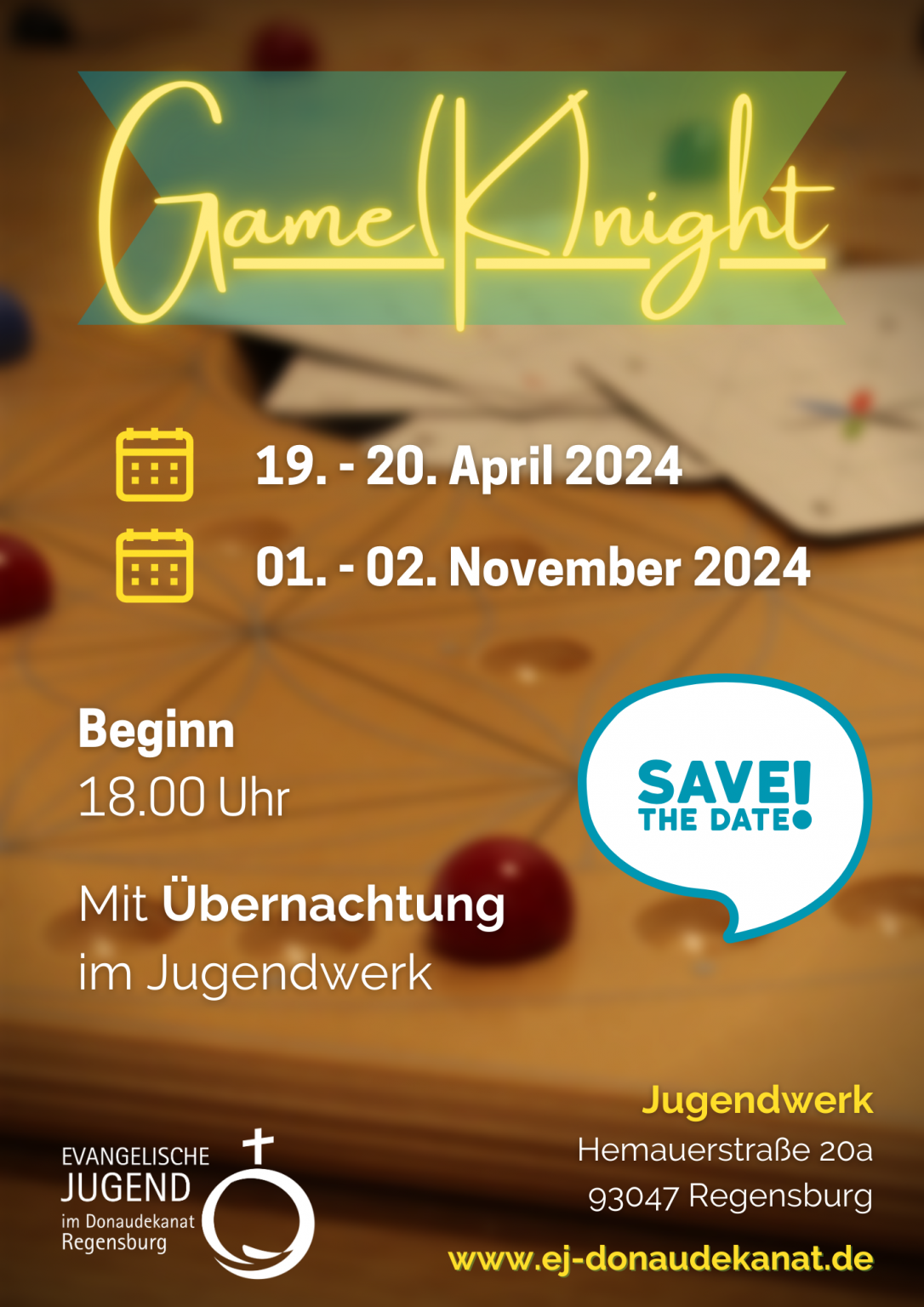 Save the Date: Game(K)night 2024 | Evangelische Jugend im Donaudekanat ...